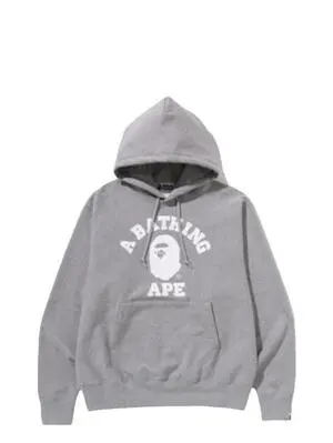 A BATHING APE Classic College Pullover Hoodie - Gray