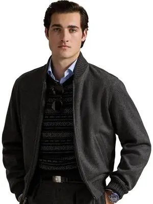 Ralph Lauren Mather Double-faced Flight Jacket - Fortress Grey Heather
