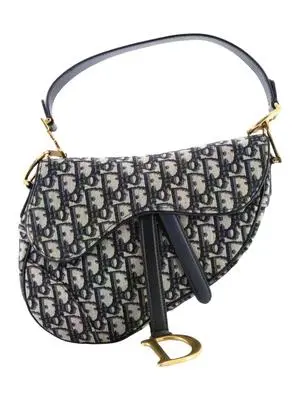 Dior Saddle Oblique Canvas Medium Shoulder Bag - Blue