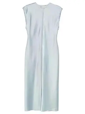 AMI Paris Frayed Midi Dress - Blue