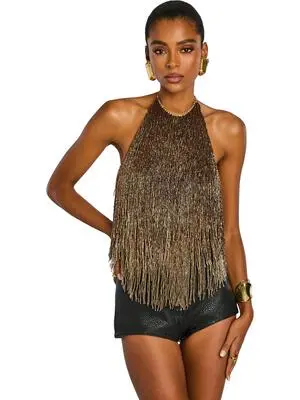 Retrofete Sable Fringe Top - Bronze/gold