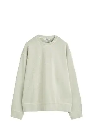 Cos Washed Organic Cotton Sweatshirt - Green