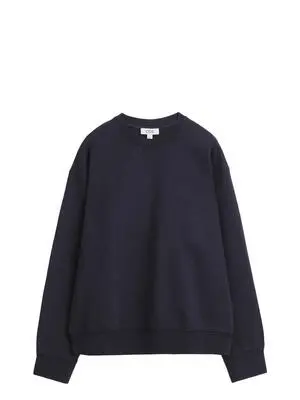 Cos Washed Organic Cotton Sweatshirt - Navy