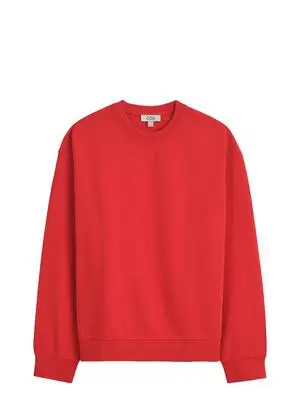 Cos Washed Organic Cotton Sweatshirt - Red