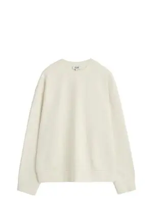 Cos Washed Organic Cotton Sweatshirt - White