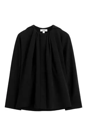 Cos Voluminous Pleated Blouse - Black