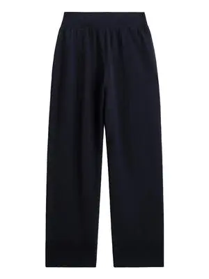 Cos Elasticized Merino Wool Barrel-leg Pants - Navy