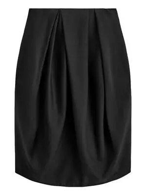 Cos Pleated Wool Midi Tulip Skirt - Black