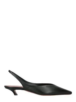 Amina Muaddi Jamie 25 Slingback Leather Pumps - Black