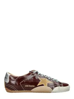 GOLDEN GOOSE True-star Patent-leather Trainers - Wine Comb