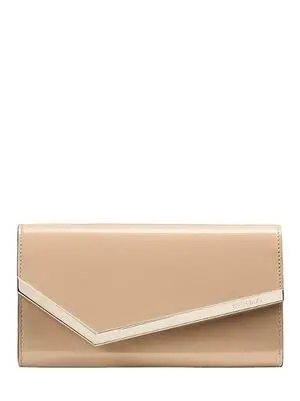 JIMMY CHOO Emmie Patent Leather Clutch - Chai/light Gold