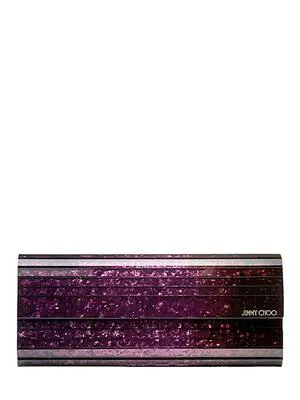 JIMMY CHOO Acrylic Degrade Glitter Clutch Bag - Winter Bloom/violet