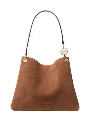 Michael Kors Large Suede Shoulder Bag - Brown