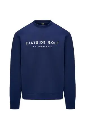 EASTSIDE GOLF Logo Embroidered Double Knit Sweatshirt - Blue Void