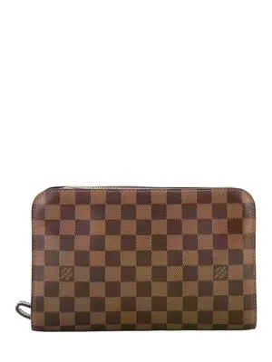 LOUIS VUITTON Pochette Saint Louis Damier Clutches - Brown