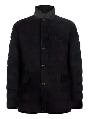 MOORER Quilted Collar Jacket - Blue