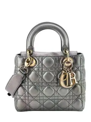 Dior My Abcdior Lady Cannage Quilt Leather Shoulder Bag - Metallic