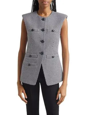 Veronica Beard Tamara Printed Waistcoat - Lemongrass Dove