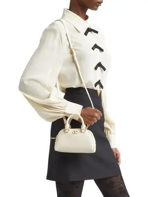 Valentino Garavani Mini Dome Vlogo Signature Top Handle Bag - Light Ivory