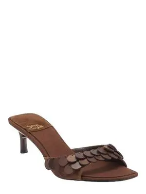 Jeffrey Campbell Islara Kitten Heel Slide Sandal - Brown Combo