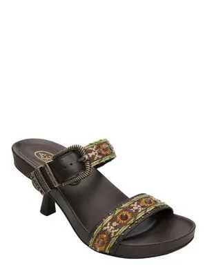 Ash Joey Embroidered Buckle Slide Sandal - Africa