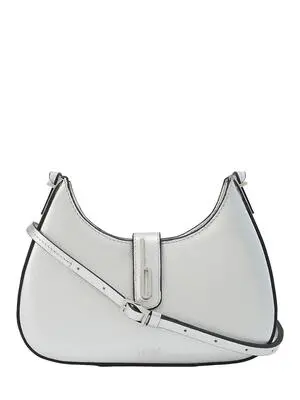 BEHNO Mini Leena Metallic Leather Crossbody Bag - Silver