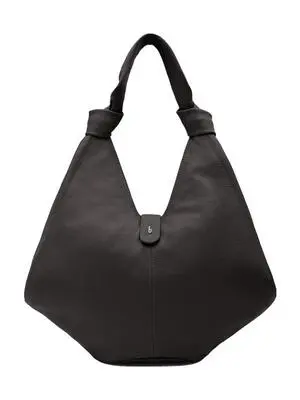BEHNO Large Nelli Pebble Leather Hobo Bag - Black