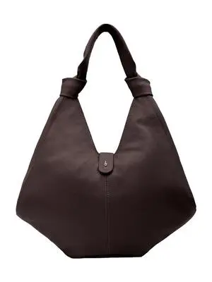 BEHNO Large Nelli Pebble Leather Hobo Bag - Cacao