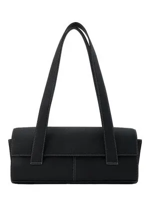 BEHNO Michelle Pebble Leather Shoulder Bag - Black