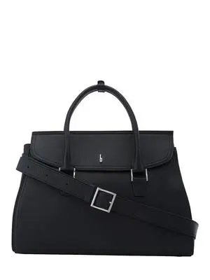 BEHNO Large Coco Pebble Leather Satchel Black