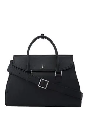 BEHNO Large Coco Pebble Leather Satchel - Black