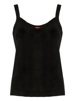 Missoni Sleeveless Zigzag Knit Top - Black