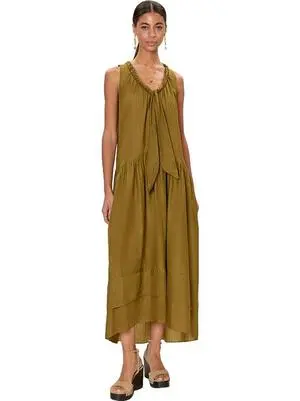 Rebecca Taylor Lilou Sleeveless Maxi Dress - Leaf Green