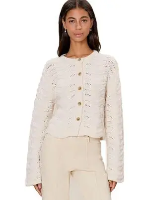 Rebecca Taylor Rem Knit Cardigan - Ivory