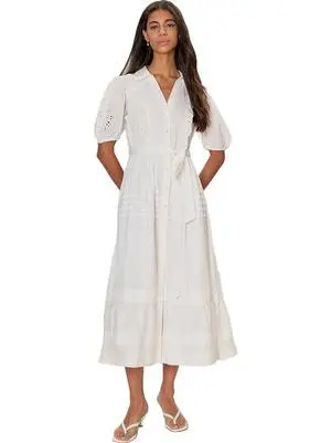 Rebecca Taylor Lorelai Shirt Dress - Ivory
