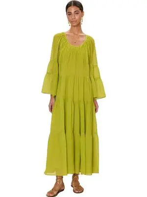 Rebecca Taylor Skye Tiered Dress - Pear Green