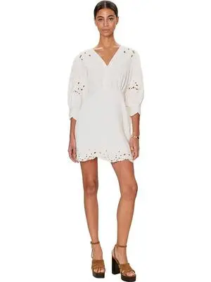 Rebecca Taylor Rachelle Button Front Mini Dress - Ivory