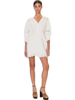 Rebecca Taylor Rachelle Button Front Mini Dress - Ivory