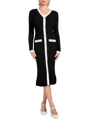 Guess Laurel Long-sleeve Sweater Dress - Jblack-black