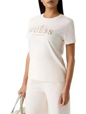 Guess Graphic Print Organic Cotton Blend T-shirt - White