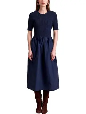 LA LIGNE Fit-and-flare Midi Dress - Midnight