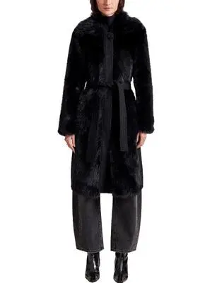LA LIGNE Faux Fur Coat - Black