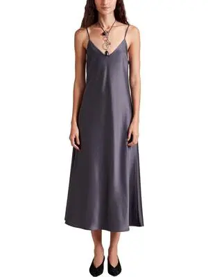 LA LIGNE Maisie Slip Dress - Gunmetal