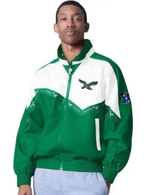 PRO PLAYER Philadelphia Eagles Retro Tape Ii Lightweight Full-zip Jacket - White