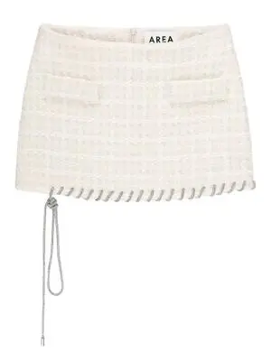 AREA Tweed Mini Skirt - White