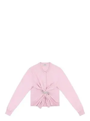 AREA Crystal Knot Sweater - Pink