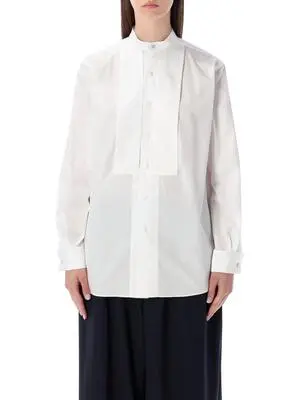 Ralph Lauren Cotton Poplin Oversized Smocking Shirt - White