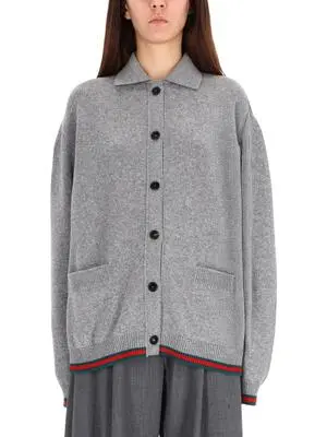 Gucci Wool And Cashmere Cardigan - Grey