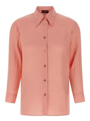 Gucci Gg Silk Shirt - Pink