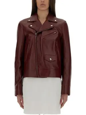 Gucci Leather Biker Jacket - Bordeaux